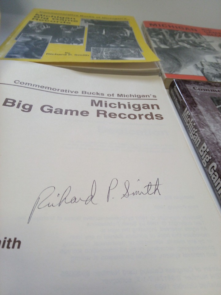 4 Michigan Big Game record Books & Michigan Black Bear Richard P. Smith ...