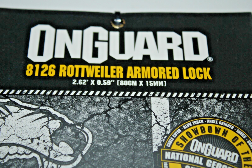 On Guard 8126 Rottweiller Armored Bike Cable Lock 80cm-15mm Security ...