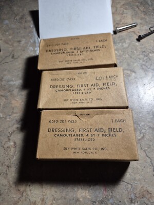 Vintage Vietnam Era USGI Field Dressing First Aid Gauze Kit 6510-201 ...