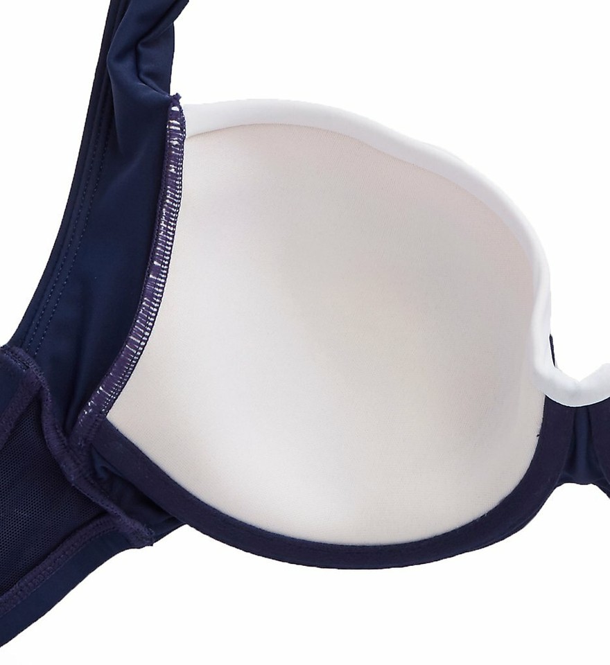 Panache NAVY/WHITE Anya Cruise Molded Bikini Swim Top, US 38F, UK 38E ...