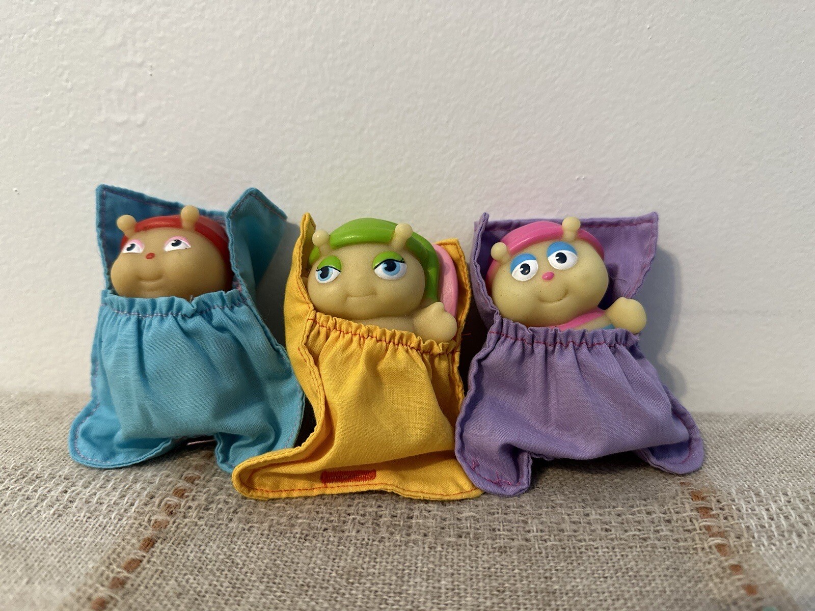 Vintage Playskool Glo Friends Worm Finger Puppet Glow Bug Sleeping Bag ...