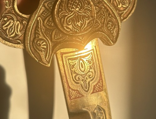 antique sword hand carved 24 karat gold inlay/one Of A Kind Rare ...