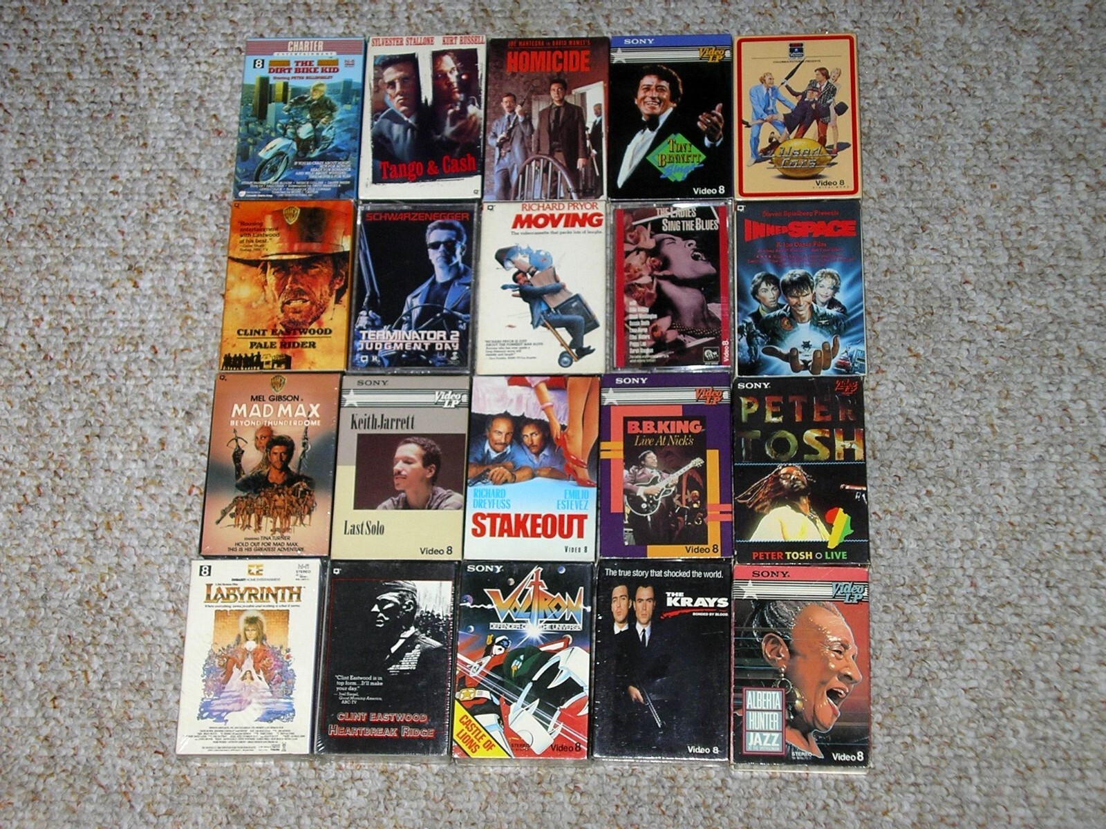 DIRT BIKE KID/TERMINATOR 2/SPINAL TAP-8mm 27 TOTAL MOVIES Hi8 MANY ...