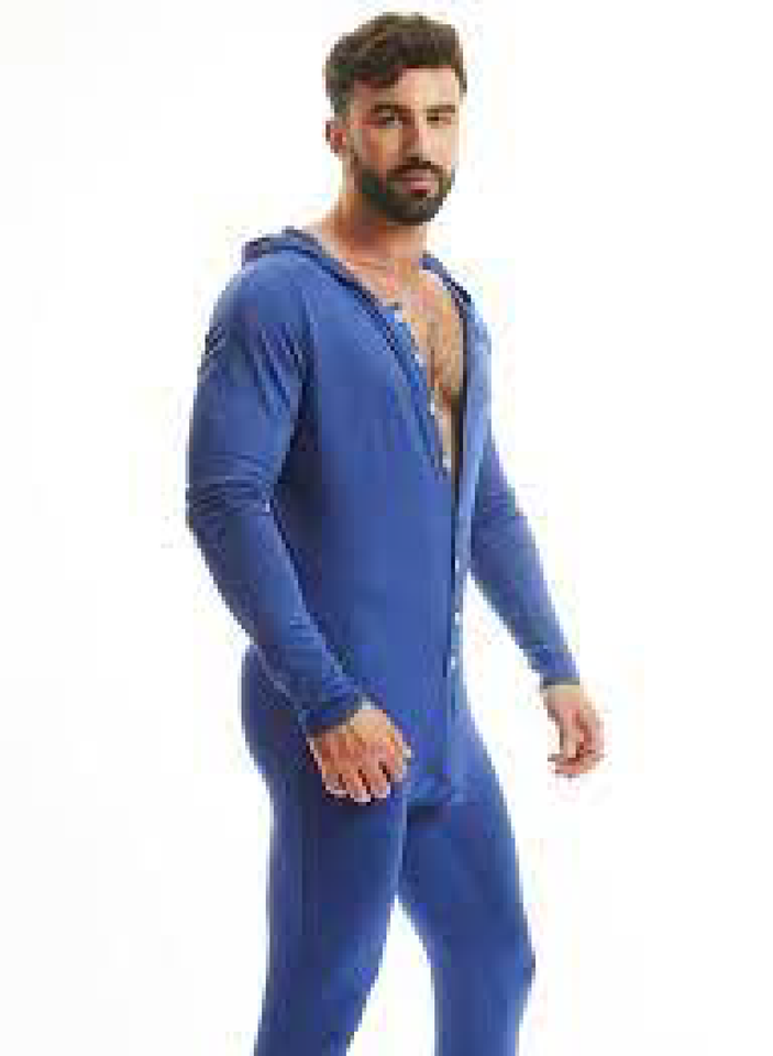 N2N Bodywear Men royal blue brushed onezee One Piece lounge wear size M ...