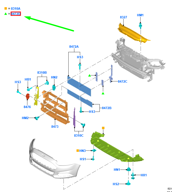 FORD MONDEO MK5 Front Air Deflector Spacer Vane 2266568 DS73-8472-FA ...