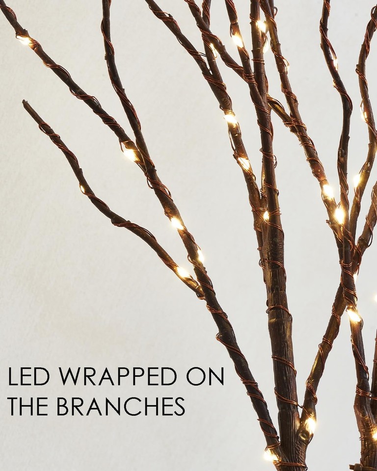 Lighted Branches for Vase 32in Tall 150 LED Plug in, Brown Artificial ...