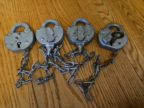 Lot of 4 ANTIQUE RAILROAD LOCKS - Nh Ny & H RR | eBay