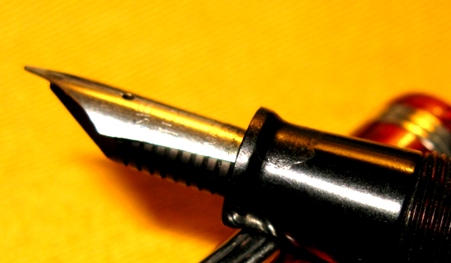 RESTORED RED J ESTERBROOK FOUNTAIN PEN WITH 1554 STEEL NIB & NEW INK ...