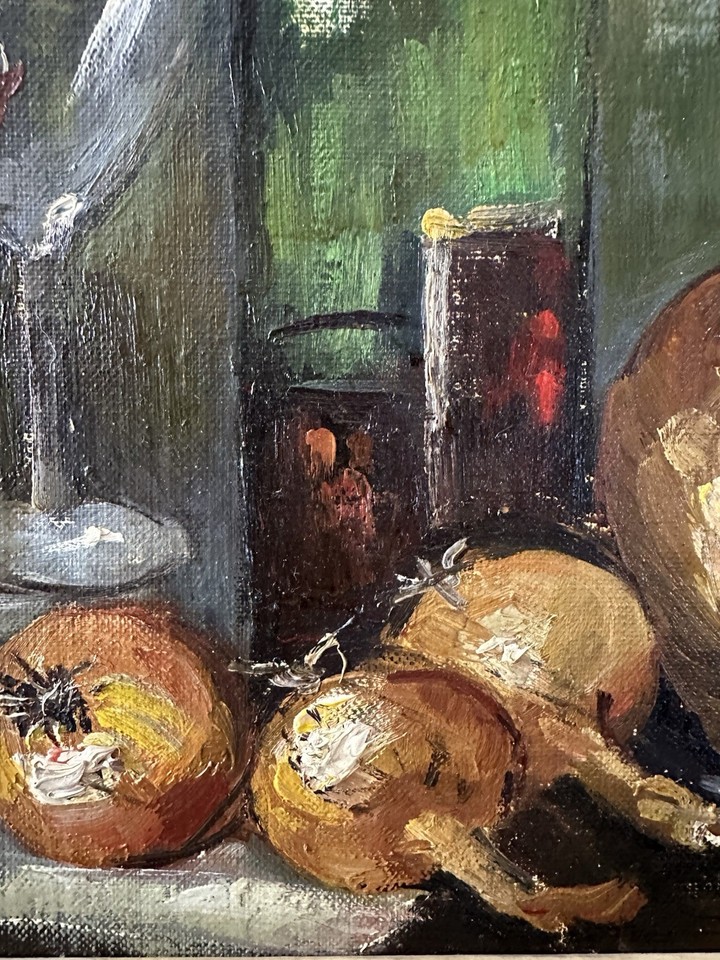Antica Olio Su Pannello Firmato:Natura Morta A Vin Ecole Russa Presunto ...