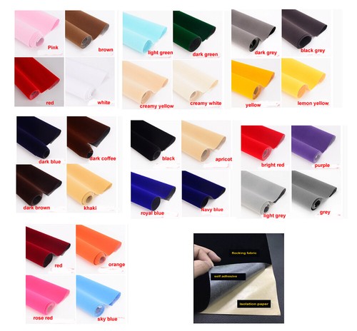 19"x12" Flock Fabric Self-Adhesive sticker DIY Liner Jewelry Box Bag ...