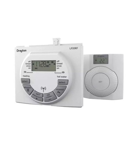 Drayton LP20RF Wireless Digital Room Stat & Twin Channel Programmer ...
