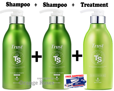 THE TRUST TS Shampoo 500ml + Shampoo 500ml +Treatment 500ml Combo-Pack ...