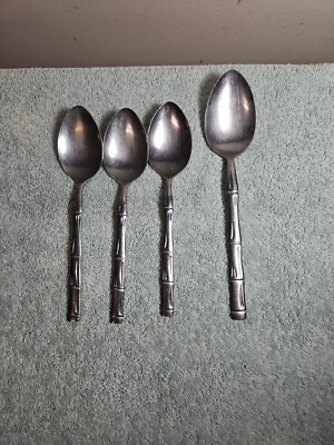 Reed & Barton Rebacraft Royal Bamboo Japan Stainless Spoons 3 Soup, 1 ...