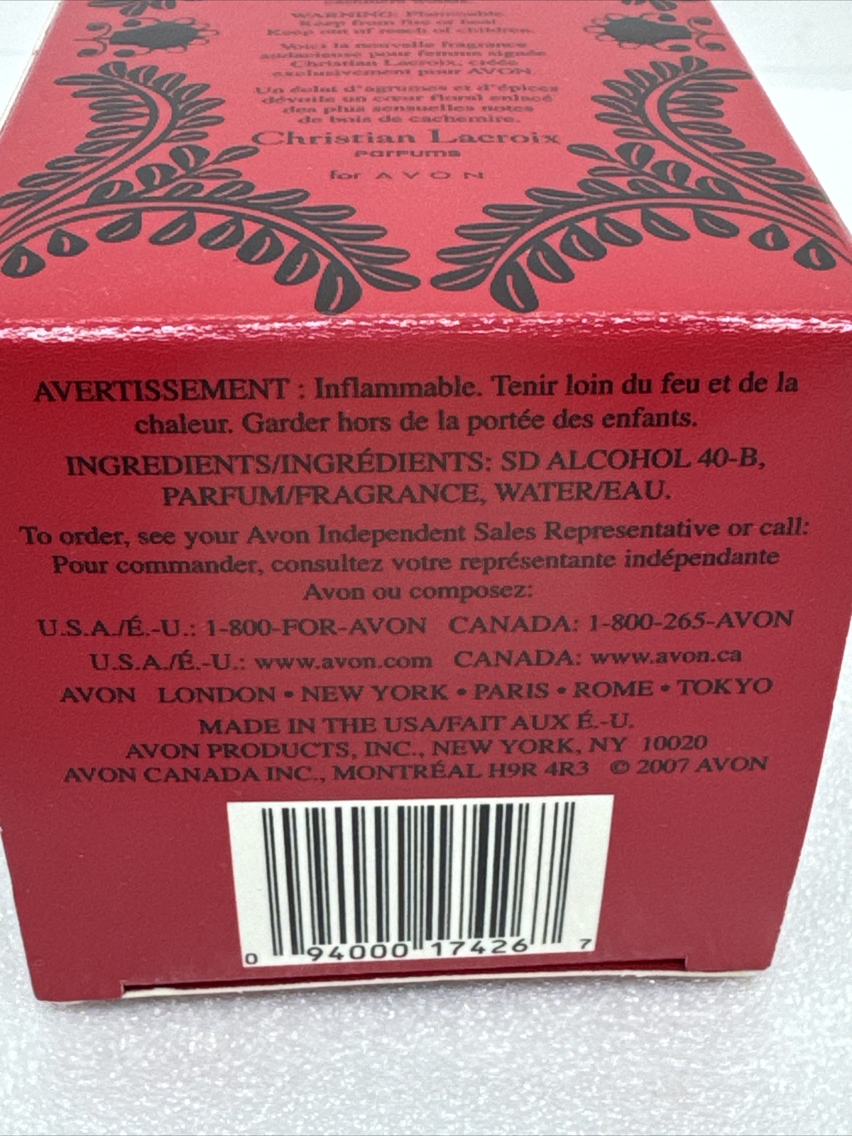 Avon Christian Lacroix Rouge 1.7oz Women's Eau de Parfum for sale ...