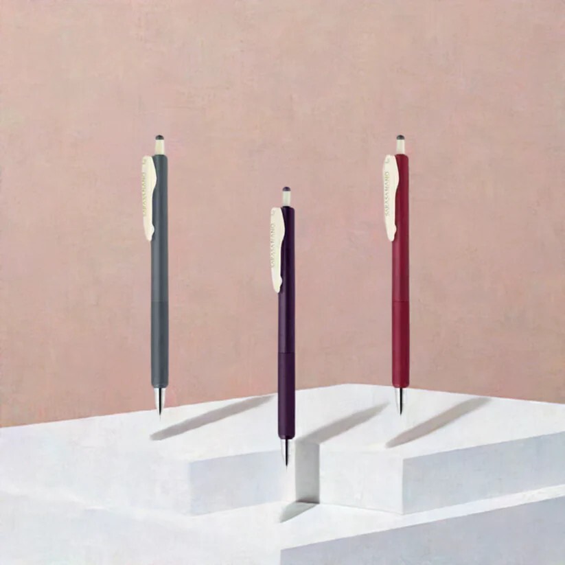 Set Of 3 ZEBRA Sarasa Nano Pens 0.3 Vintage Red Black Gray Blue Sepia ...