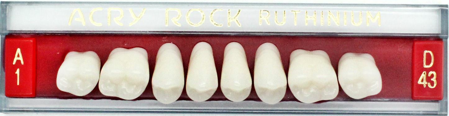 Acrylic Dental Lab Teeth Ruthinium Acryrock Teeth A1 Size 38 Full Mouth ...