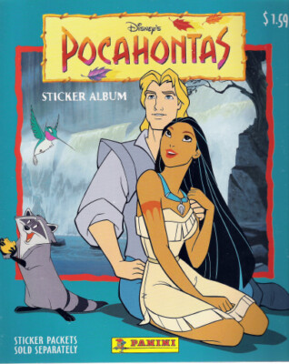 DISNEY POCAHONTAS COMPLETE UNSTUCK STICKER CARD SET + NEW UNUSED ALBUM ...