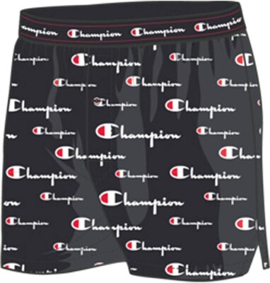 Champion Men's Athletics Block Logo Printed Script Print Black Woven ...