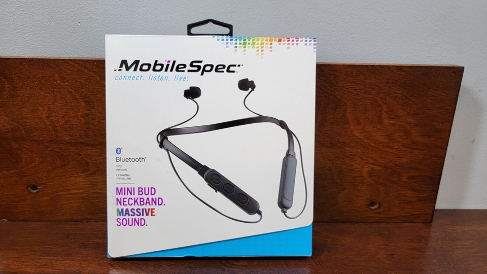 MobileSpec Bluetooth Mini Bud Neckband Earbuds with Mic "New" MBS11303 ...