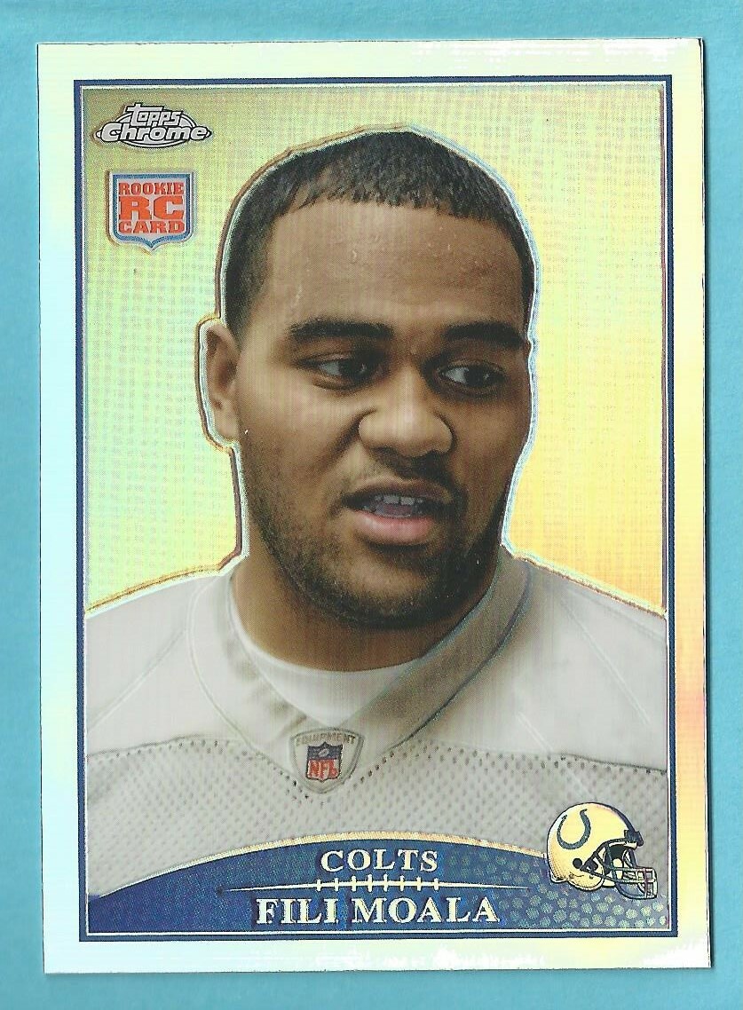 2009 Topps Chrome Football Fili Moala Rookie Refractor Indianapolis ...