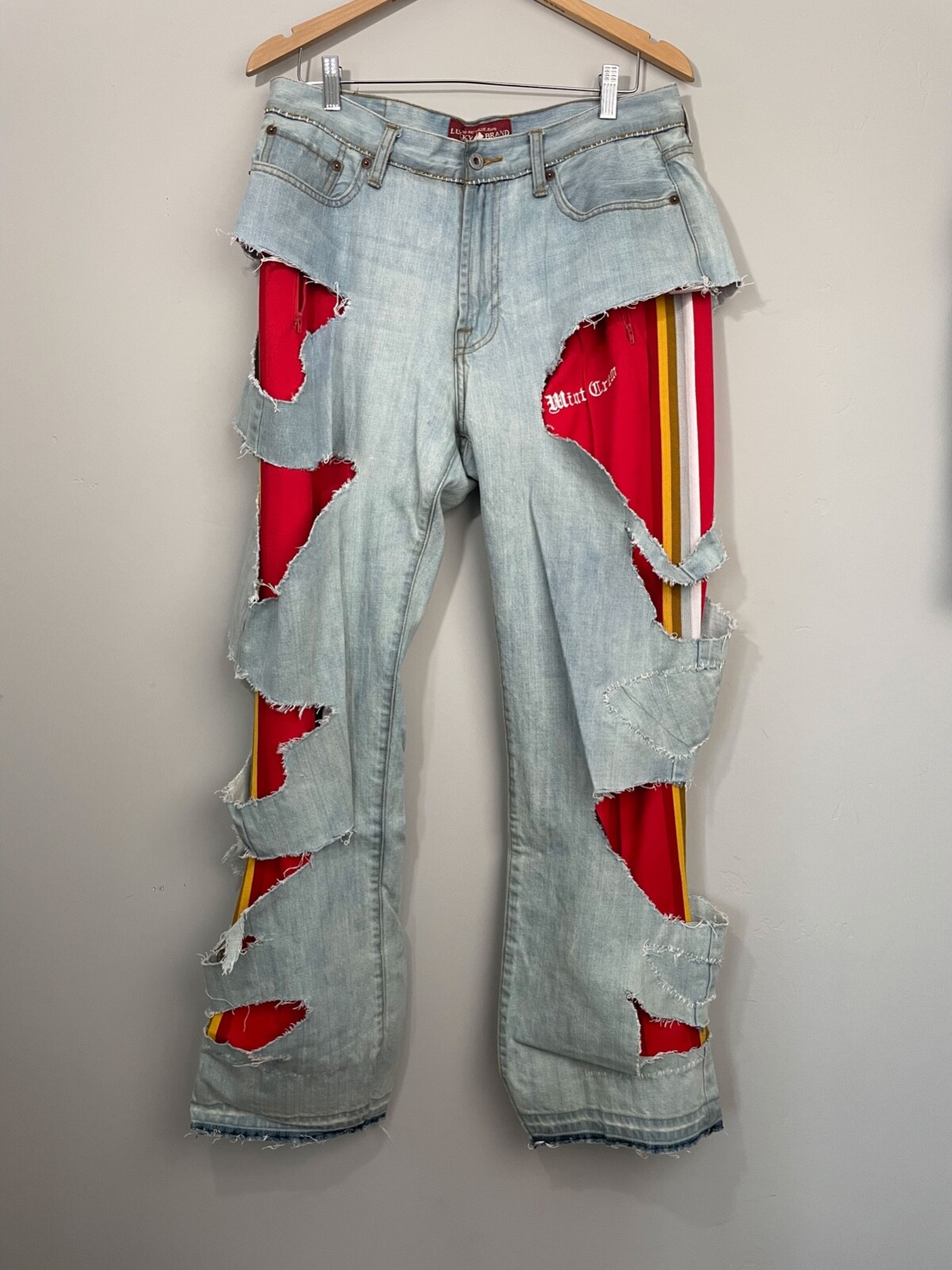 Lucky Brand Balenciaga x Mintcrew Slashed Denim Track Pants Custom ...