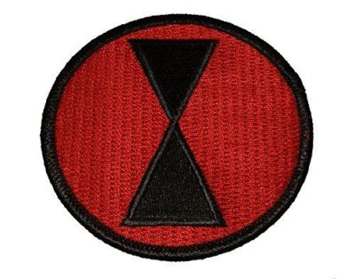 US ARMY SEVENTH 7TH INFANTRY DIVISION ID PATCH HOURGLASS BAYONENT ...