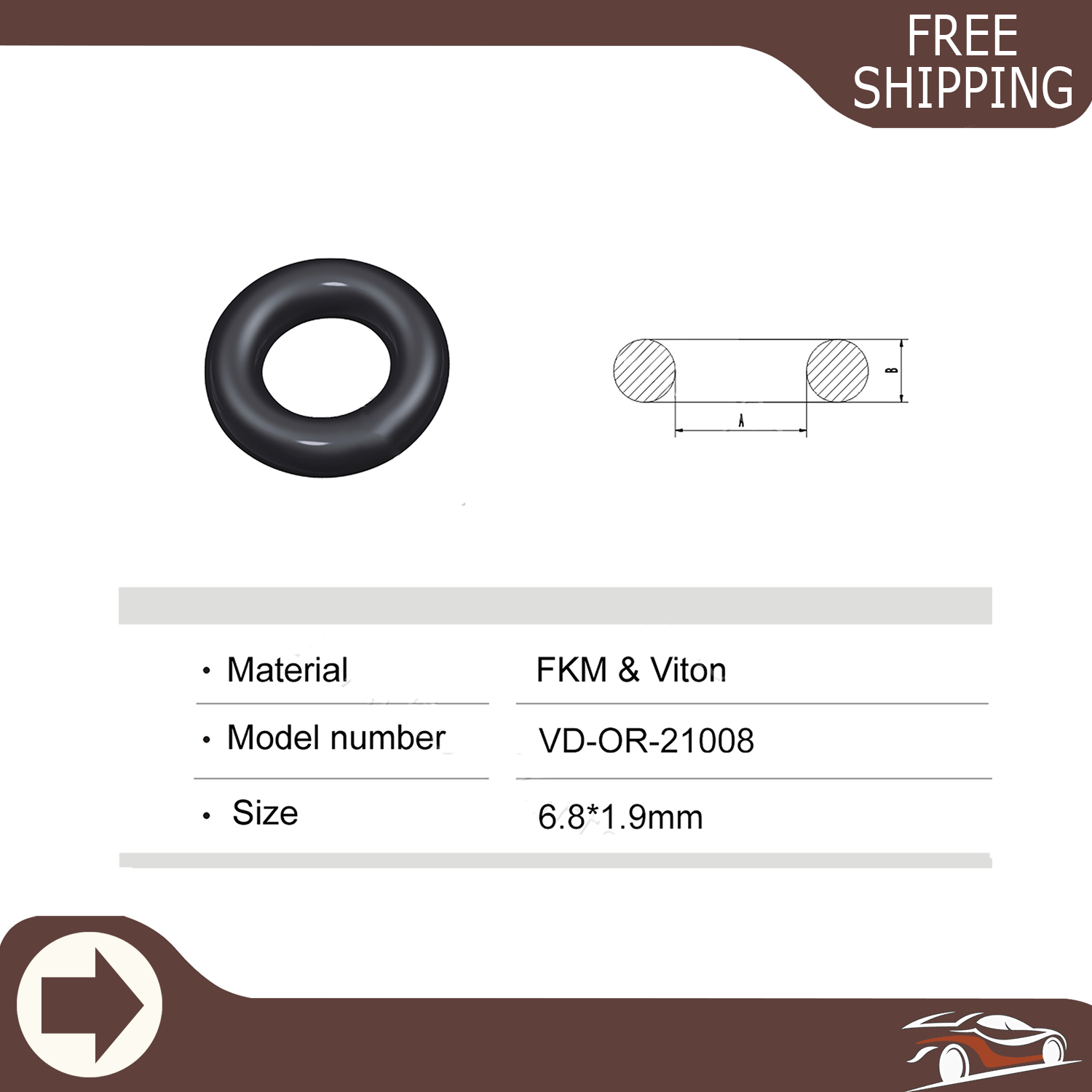 100 pcs For Fuel Injector Rubber Oring Kit Size:6.8×1.9mm | eBay