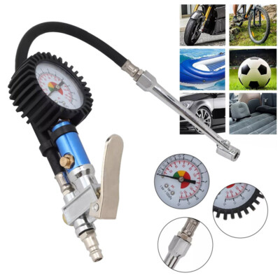 12 bar Tyre Pressure Inflator Air Gun Compressor Gauge Dial Airline ...