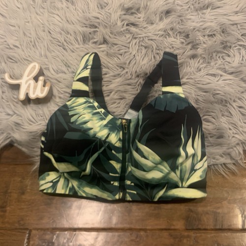 Victorias Secret Black Green Tropical Knockout Front Close Zip BRA Size ...