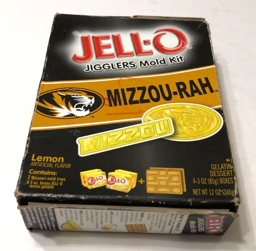 Jello Jigglers Mold Kit Mizzou-Rah Missouri Tigers NCAA Yellow Vintage ...