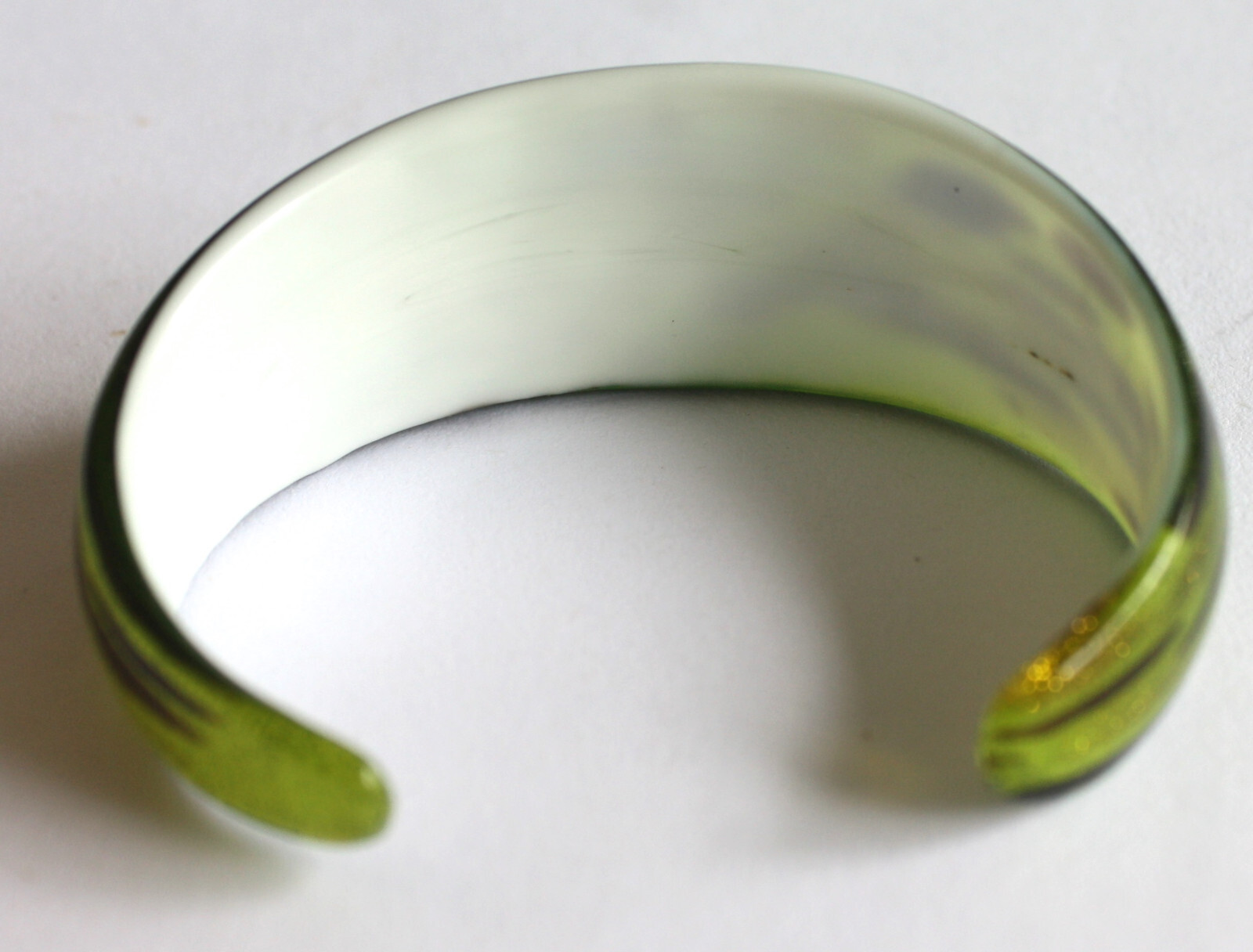 Handmade Art Glass Cuff Bracelet Green Black and Gold Glitter | eBay