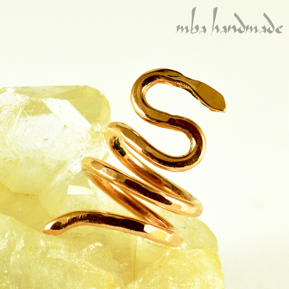 Hammered Copper Snake Ring Any Size Handmade Unique Jewelry - Spiritual ...