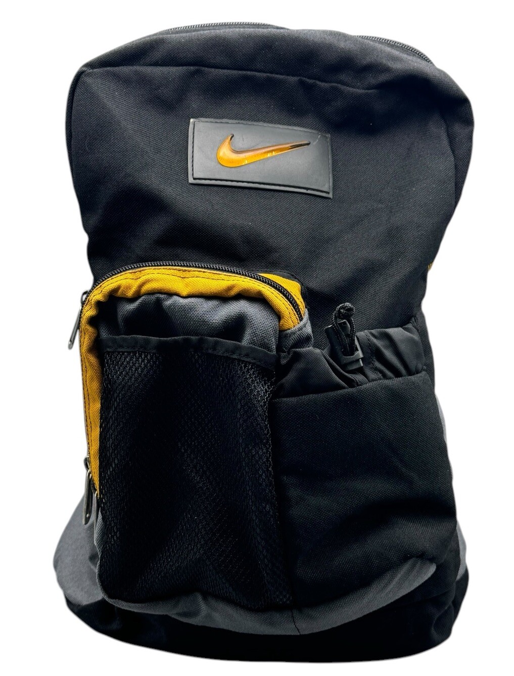 Vintage Nike Backpack Center Swoosh Black Gray Gold Y… - Gem