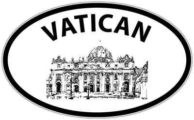 Vatican City Catholic Church Oval Car Bumper Window Sticker Decal 6"X4 ...