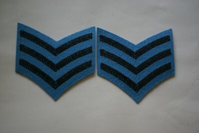 British Army sergeant stripes, black on royal blue | eBay UK