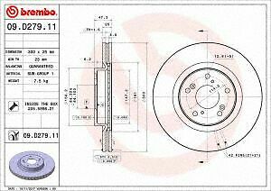 Frt Prem Brk Rotor Brembo 09.D279.11 | eBay