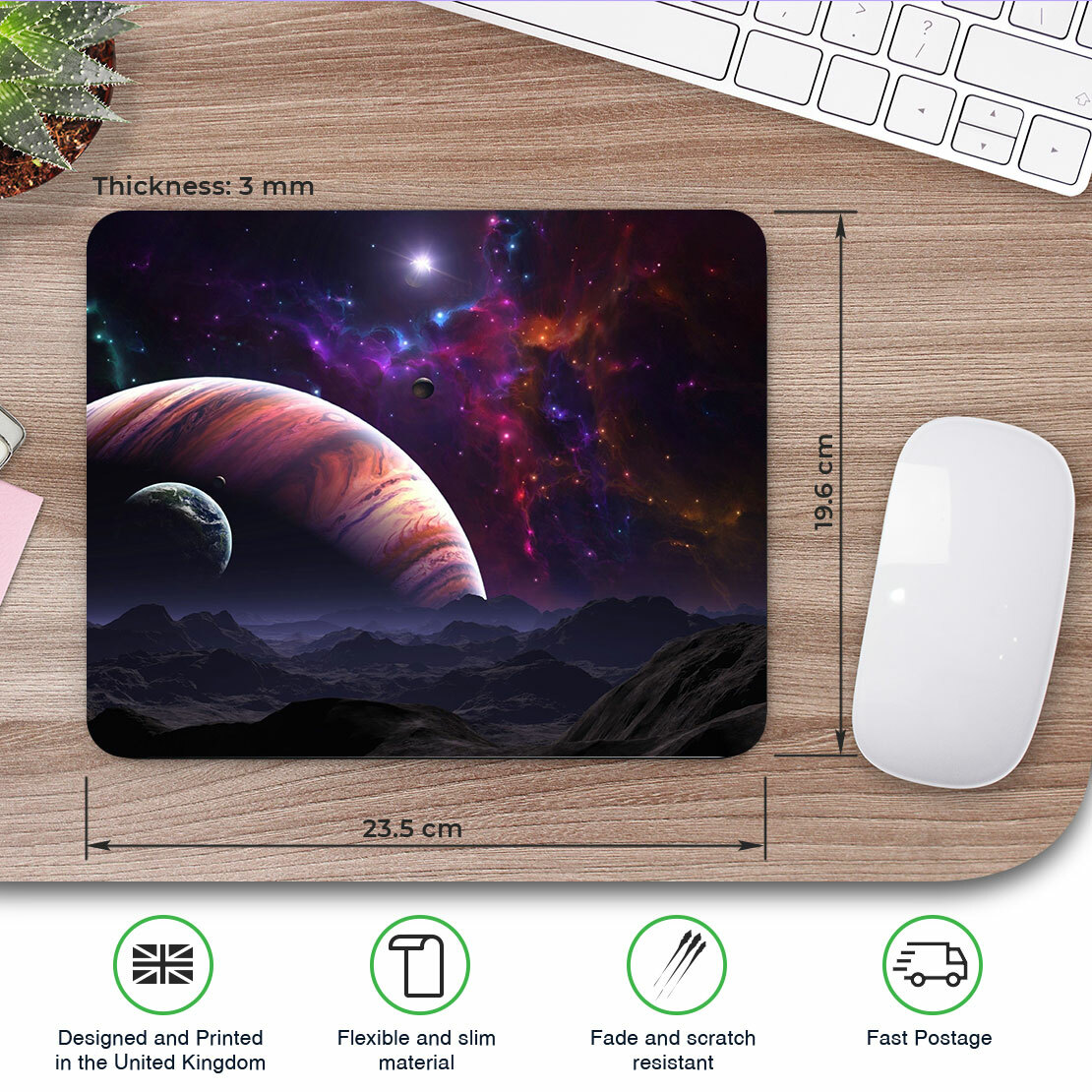 Computer Mouse Mat - Solar System Star Galaxy Planets NASA Office Gift ...