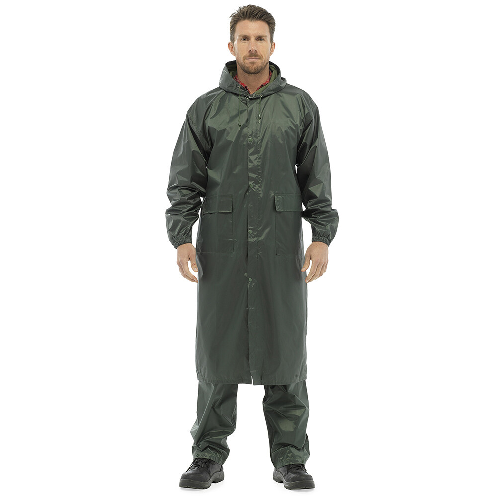 Mens Womens Long Waterproof Trenchcoat Cagoule Raincoat Kagool Kag Mac ...