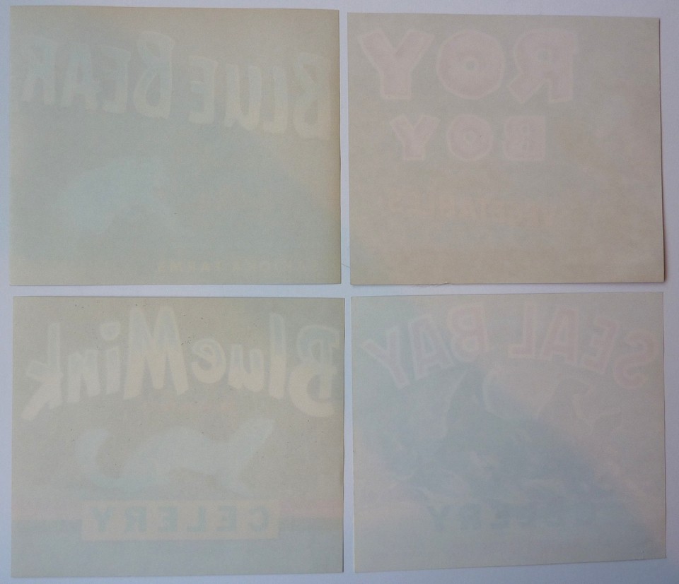 4 Vintage Sakioka Farms Crate Labels Blue Mink, Seal Bay, Blue Bear ...
