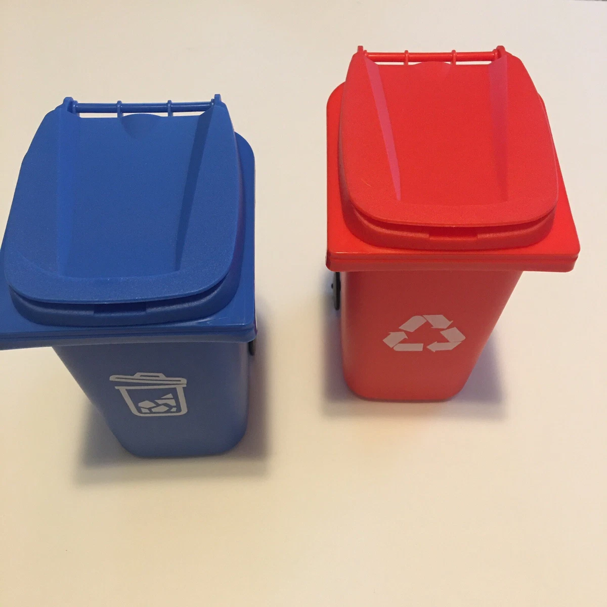 Red And Blue Recycle Bins
