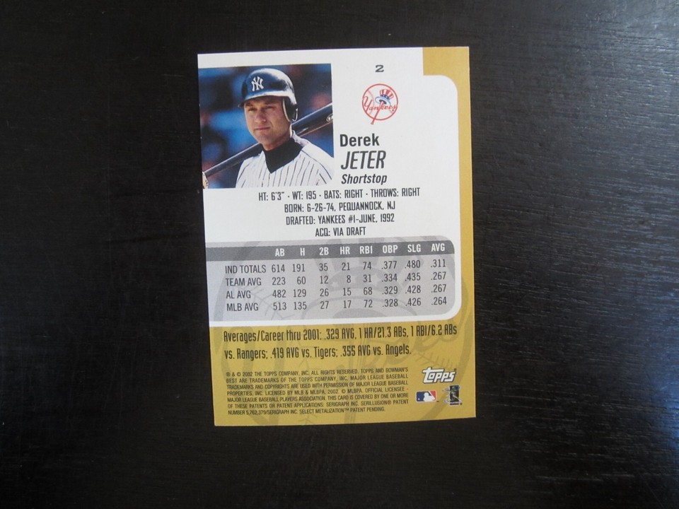 2002 Bowmans Best # 2 Derek Jeter Card (B62) New York Yankees | eBay