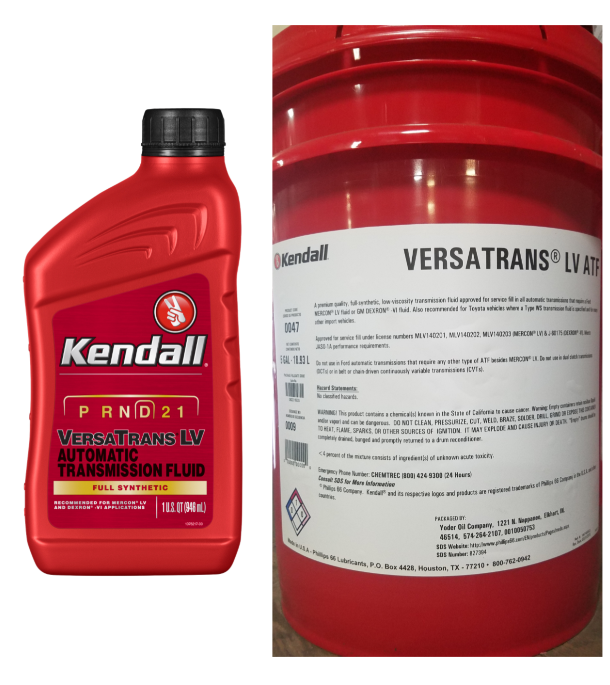 Kendall Versatrans LV ATF - Automatic Transmission Fluid; Quarts or 5 ...