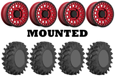 Kit 4 STI Outback Max Tires 32x9.5-14 on Black Rhino Parker Red Narrow ...