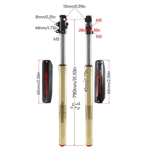 Front Forks Swing Arm Kit + 19" /16" Wheel 90/100-16 & 70/100-19 125cc ...