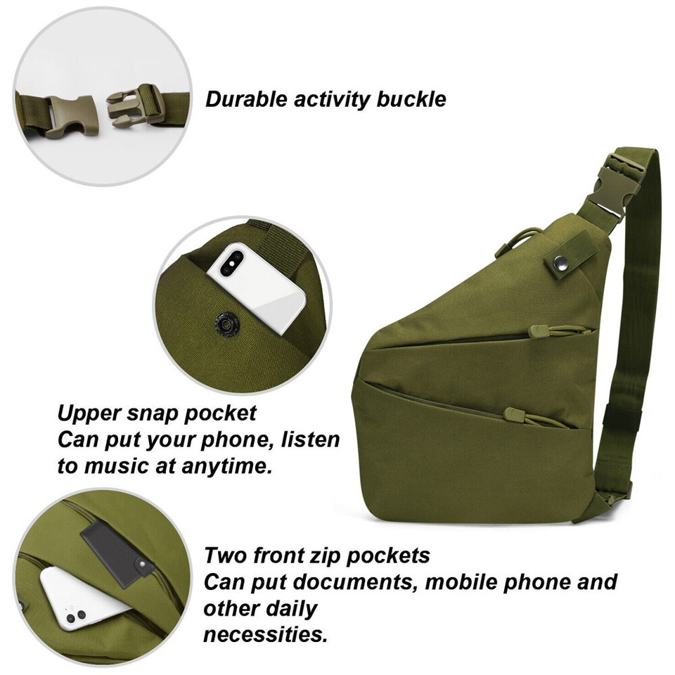 Tactical Sling Bag Chest Shoulder Fanny Pack Cross Body Molle Pouch Men ...