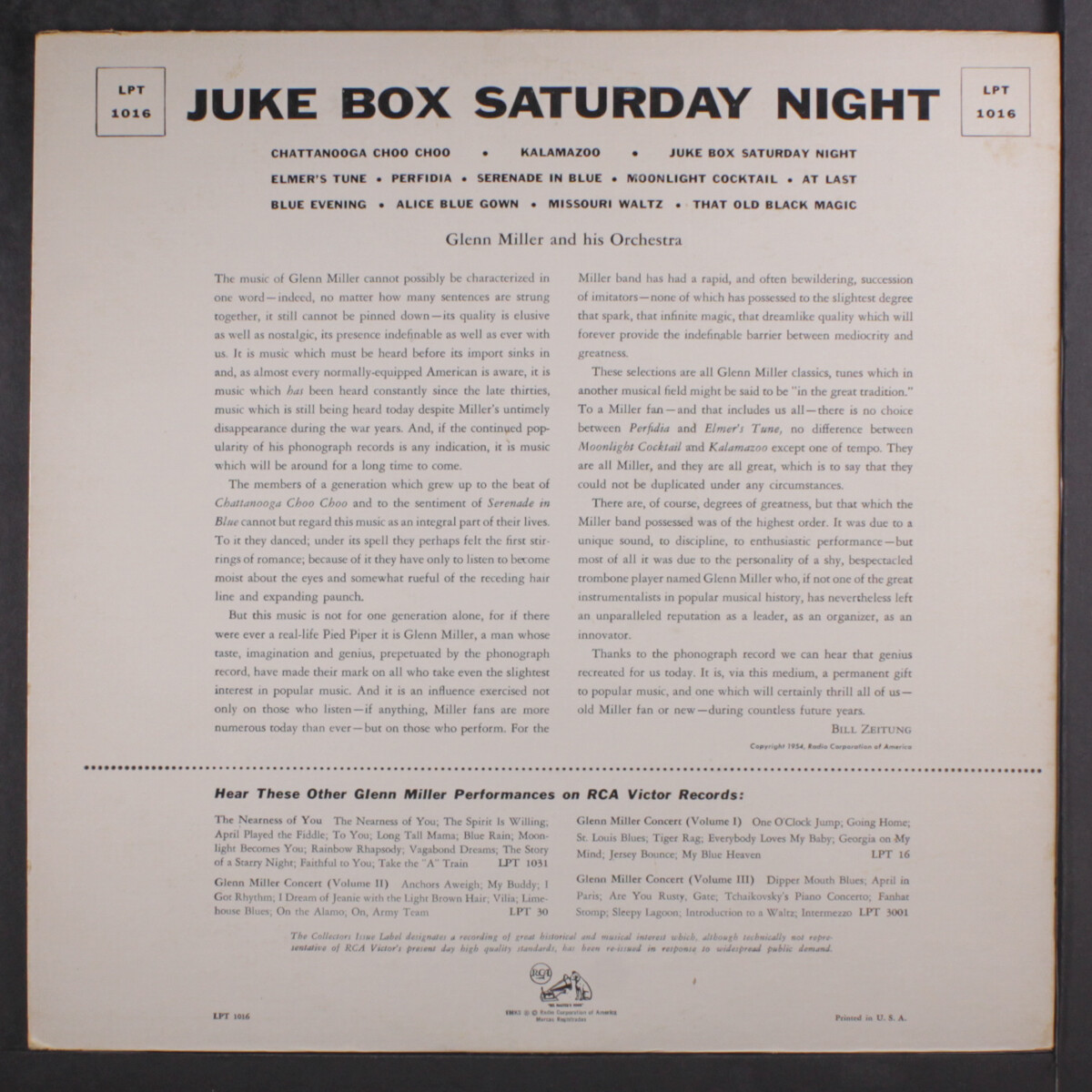 Glenn Miller : Juke Box Saturday Night Rca Victor 12 " LP 33 RPM | eBay