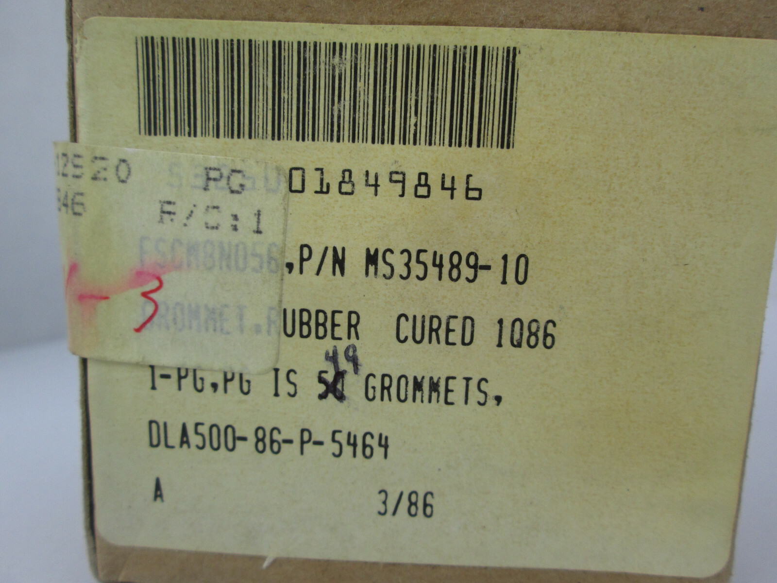 New Old Stock Box of 50 Rubber Cured Grommet MS35489-10 for Cable Wire ...