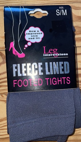 LEG IMPRESSIONS Gray Fleece Lined Footed S/M | eBay