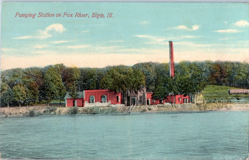 Pumping Station on the Fox River Elgin Illinois Postcard | eBay