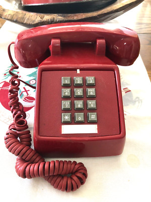 CORTELCO Red Vintage Push Button Phone | eBay